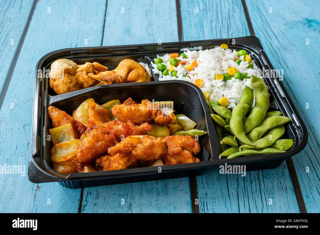 Take Away Japanese Food Bento Box Menu Set with Chicken, Fried ...