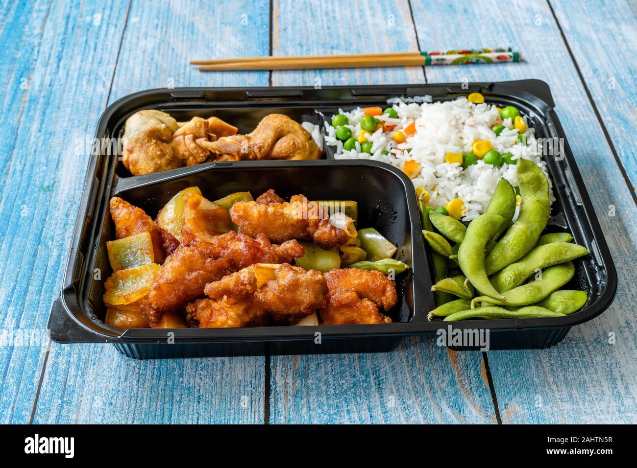 Take Away Japanese Food Bento Box Menu Set with Chicken, Fried ...