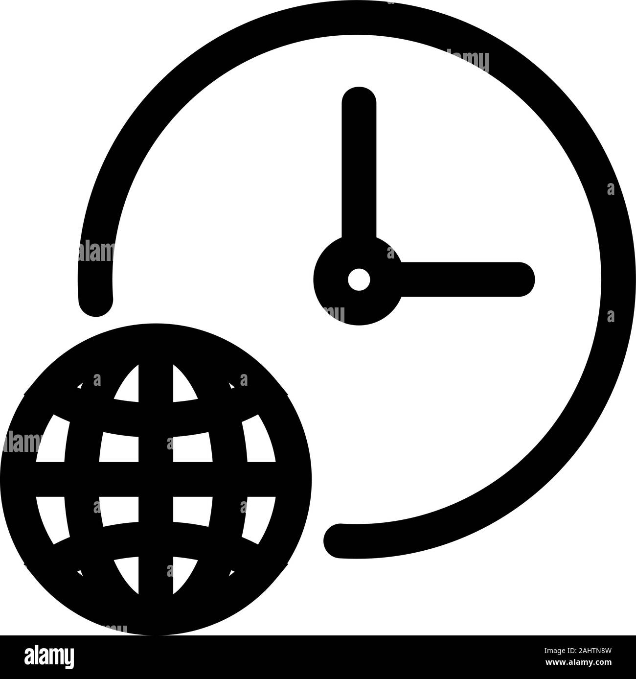 World time icon vector. Isolated contour symbol illustration Stock ...