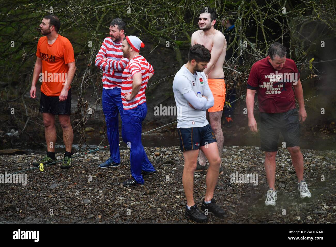 Participants during the Mapleton raft race and bridge jump, at Mapleton ...