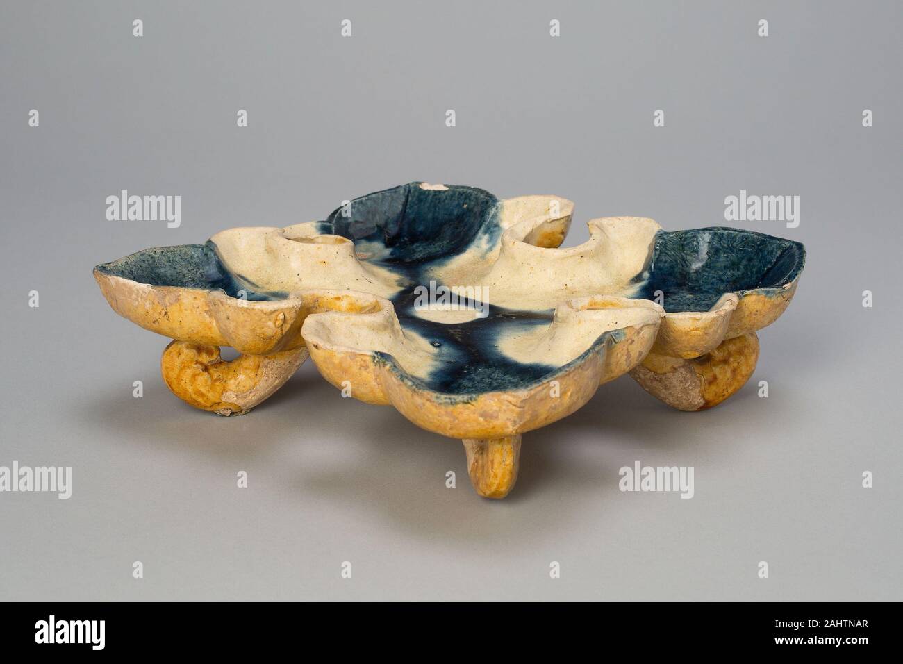 Quatrefoil Footed Dish. 700 AD–750 AD. China. Earthenware with cobalt ...