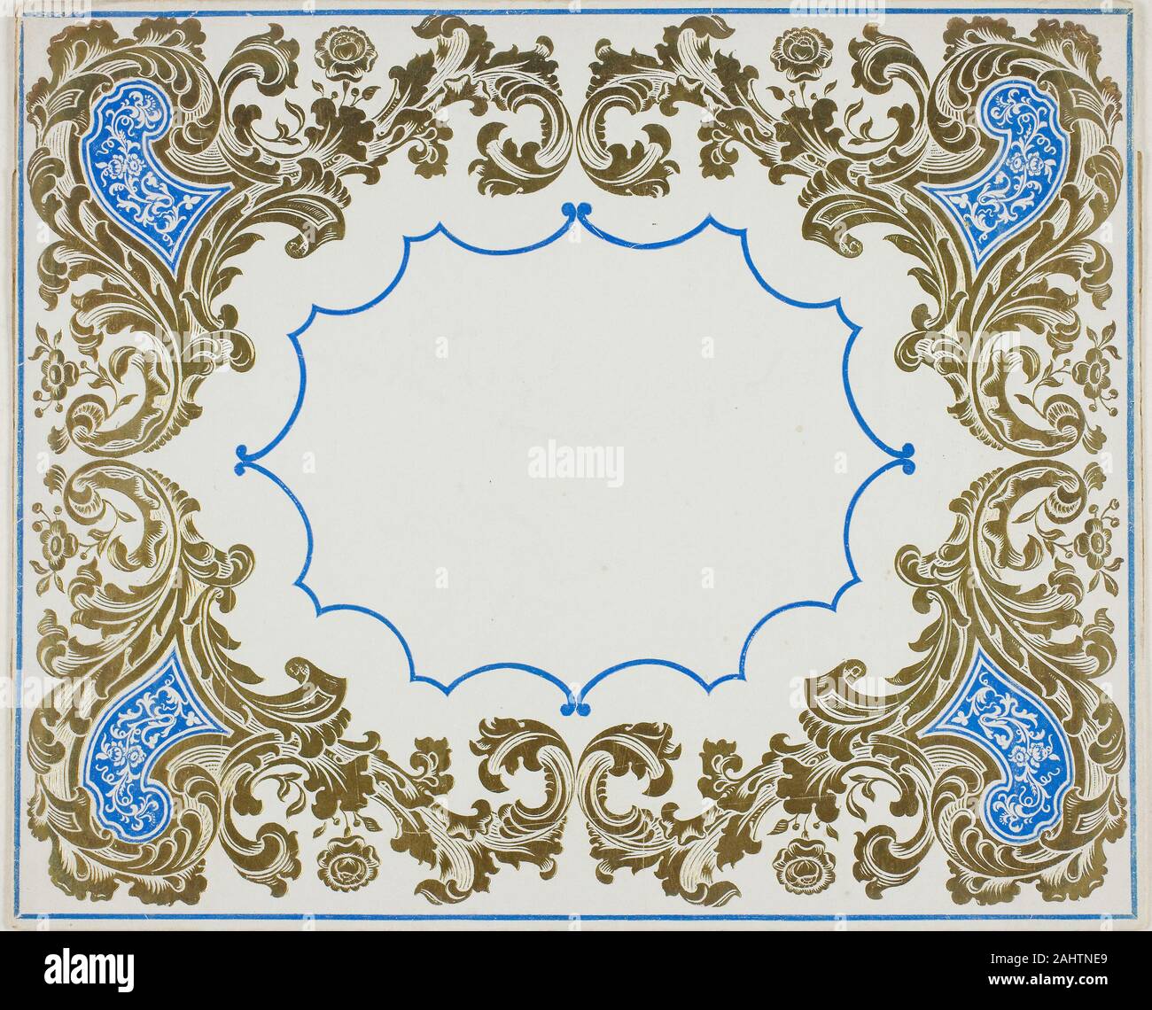 Valentine envelope. 1801–1900. United States. Blue and gold accented ...