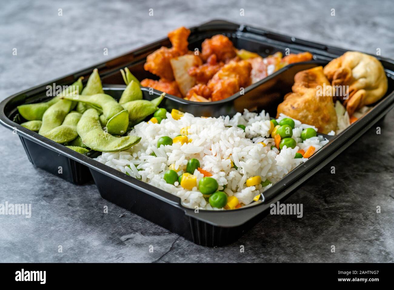 Take Away Japanese Food Bento Box Menu Set with Chicken, Fried ...
