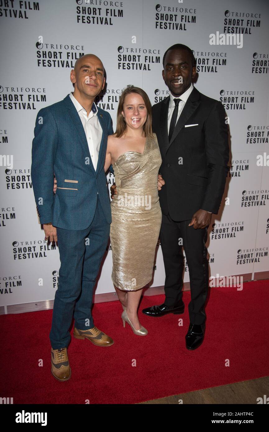 Seen arriving on the red carpet for the Triforce Short Film Festival ...