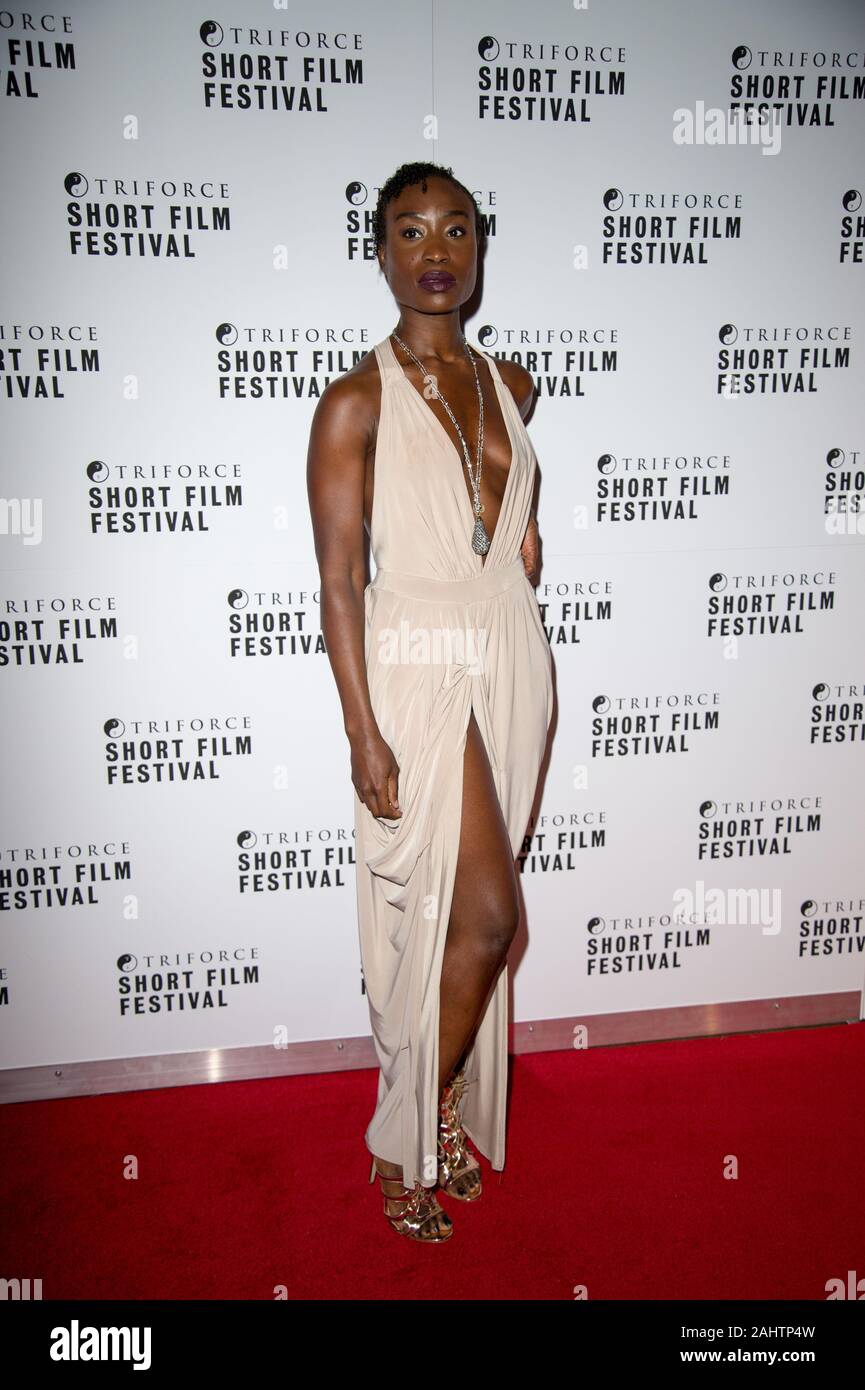 Seen arriving on the red carpet for the Triforce Short Film Festival ...