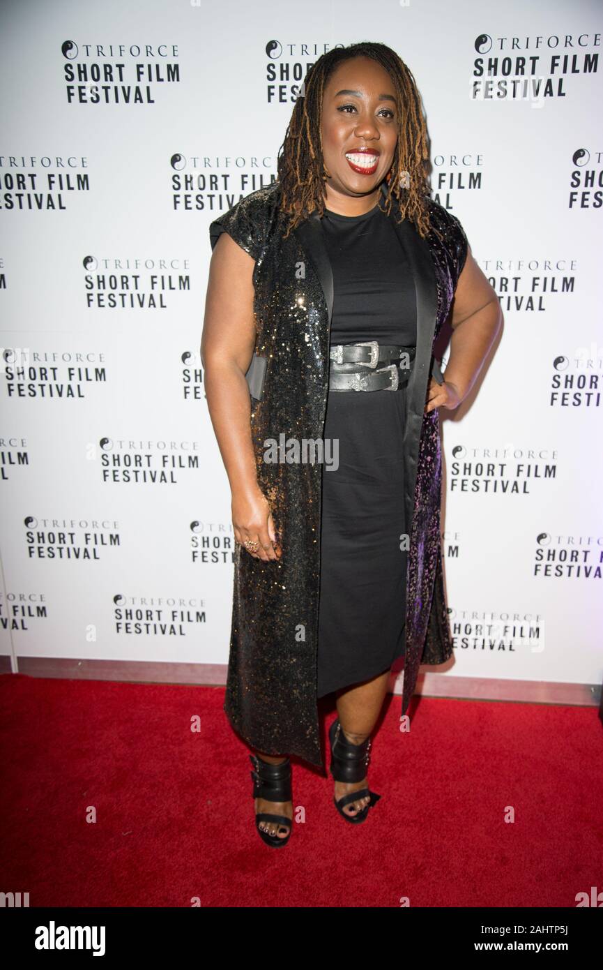 Seen arriving on the red carpet for the Triforce Short Film Festival ...