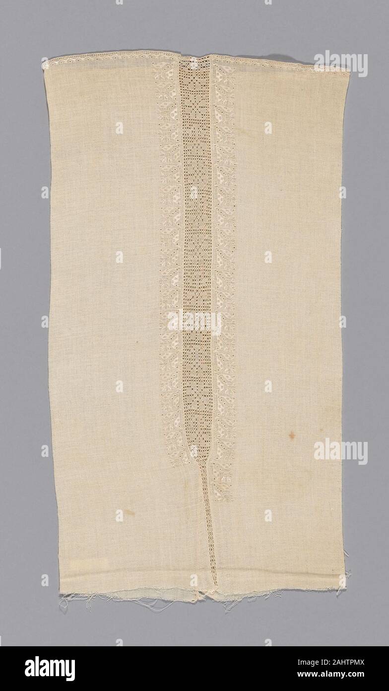 Neck Insert. 1701–1800. Levkás. Linen, plain weave; embroidered in ...