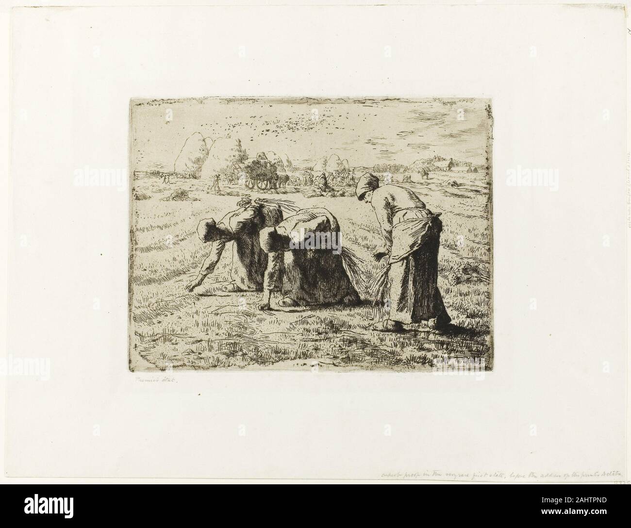 Jean François Millet. Peasant with a Wheelbarrow. 1855. France. Etching ...
