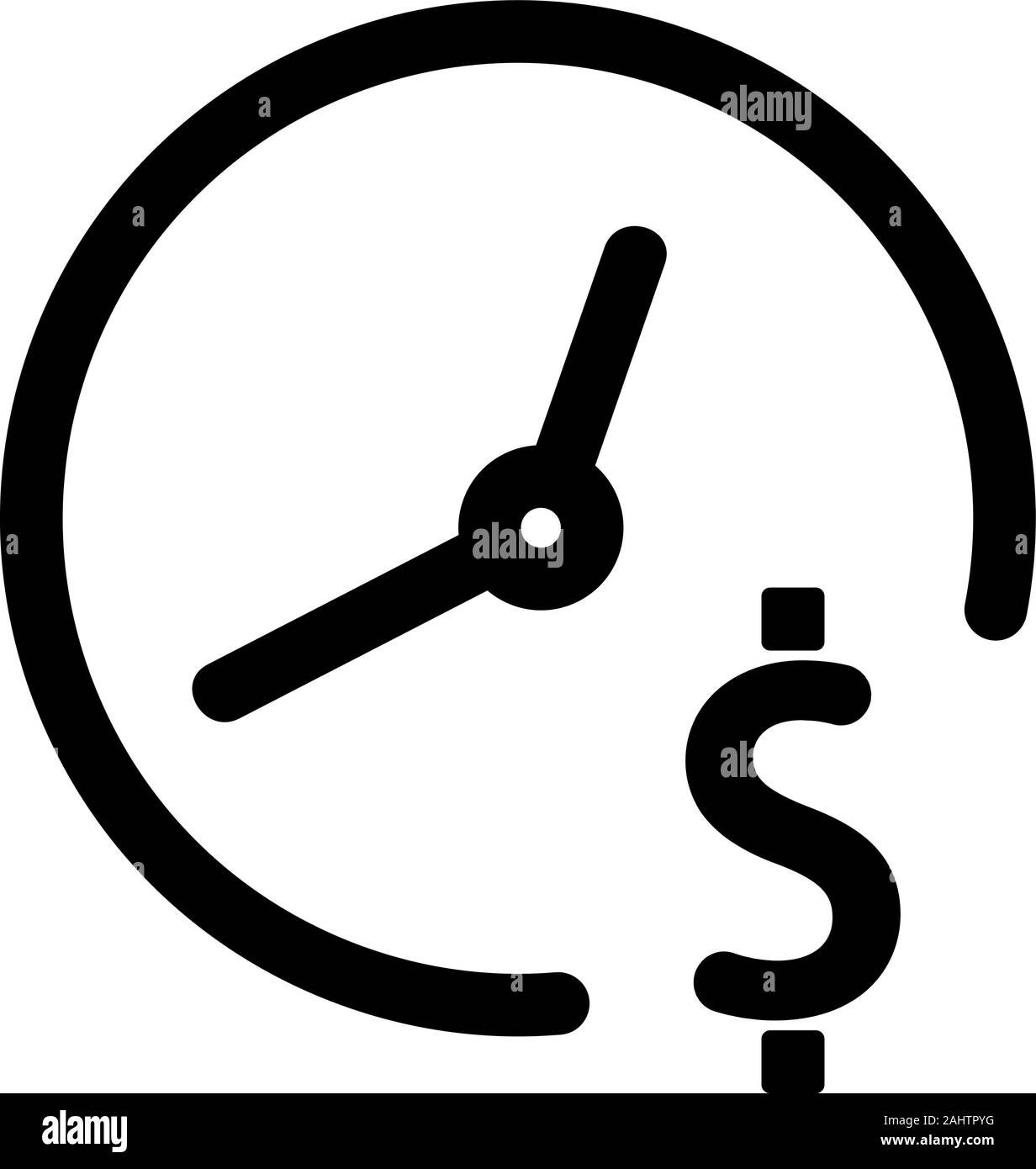 Time money icon vector. Isolated contour symbol illustration Stock ...
