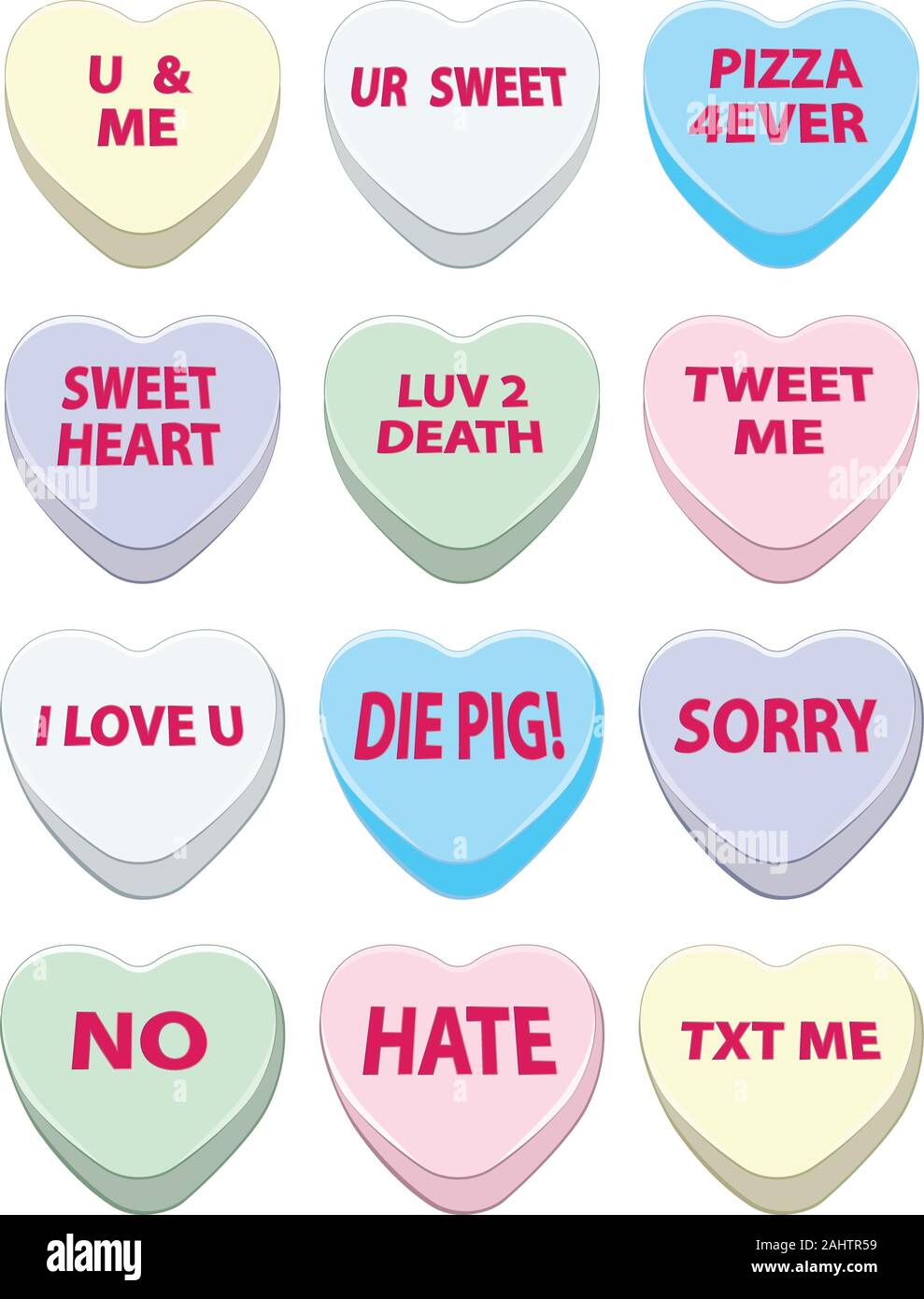 Conversation hearts background Stock Vector Images - Alamy