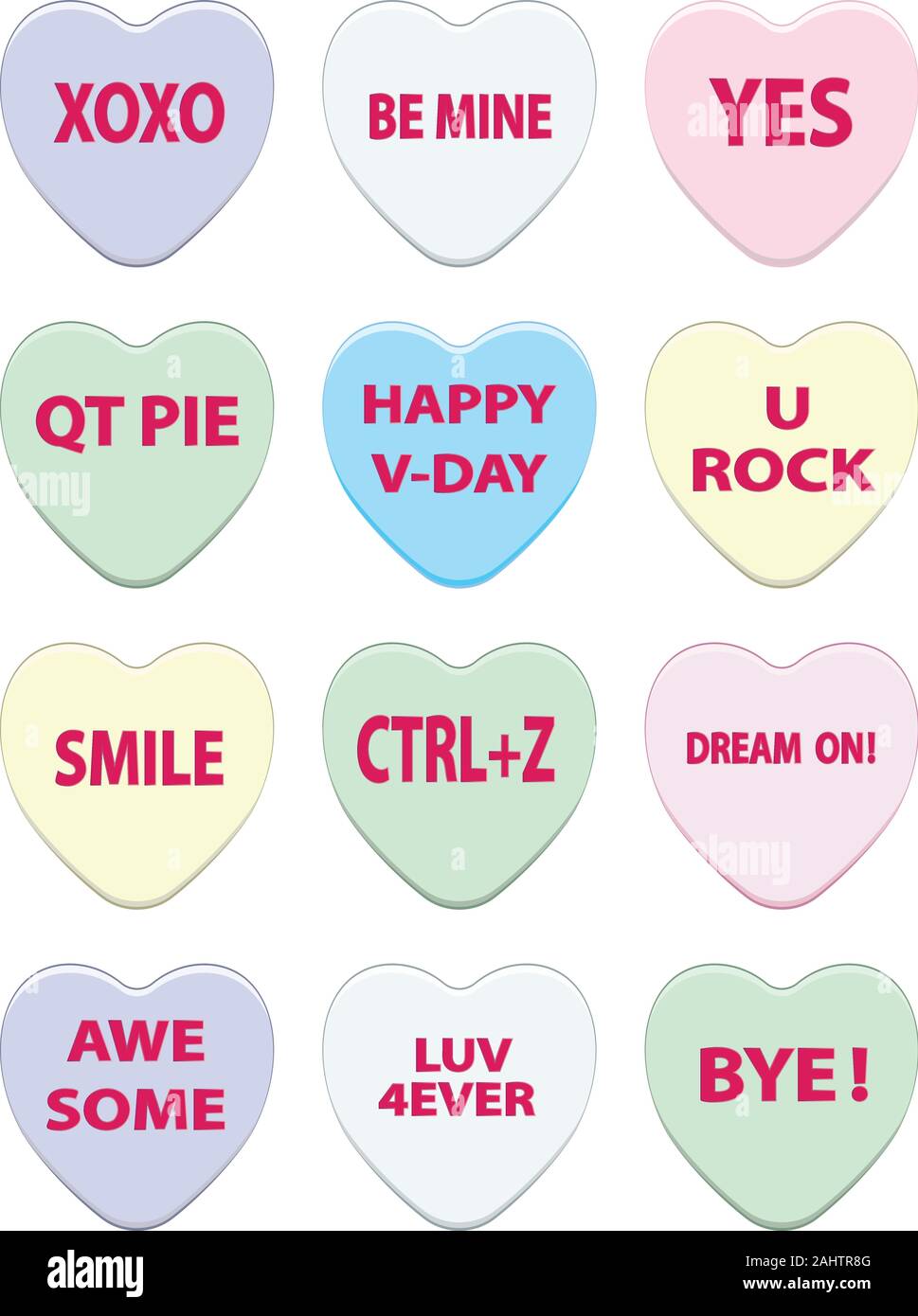 Conversation hearts background Stock Vector Images - Alamy