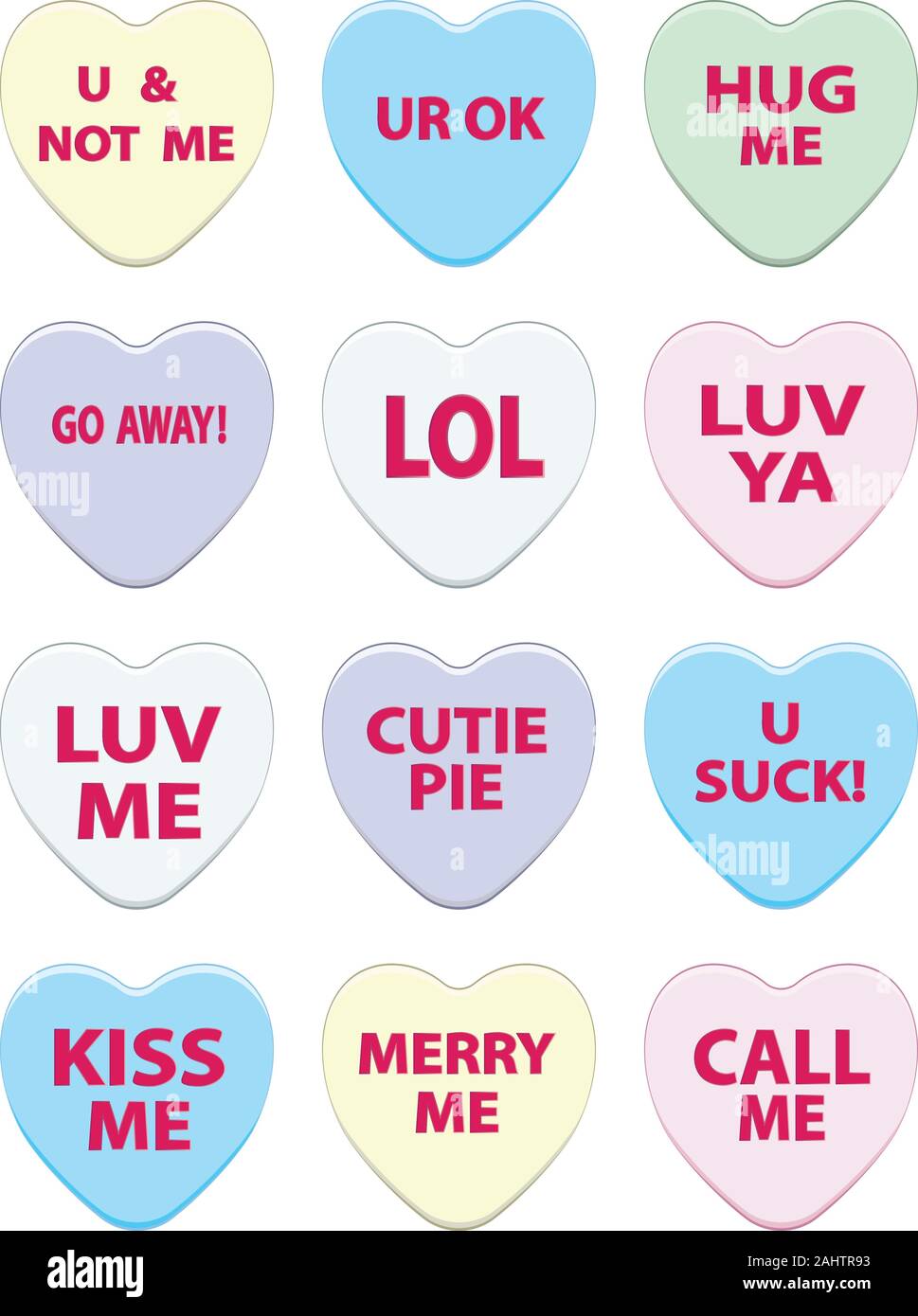 Conversation hearts background Stock Vector Images - Alamy