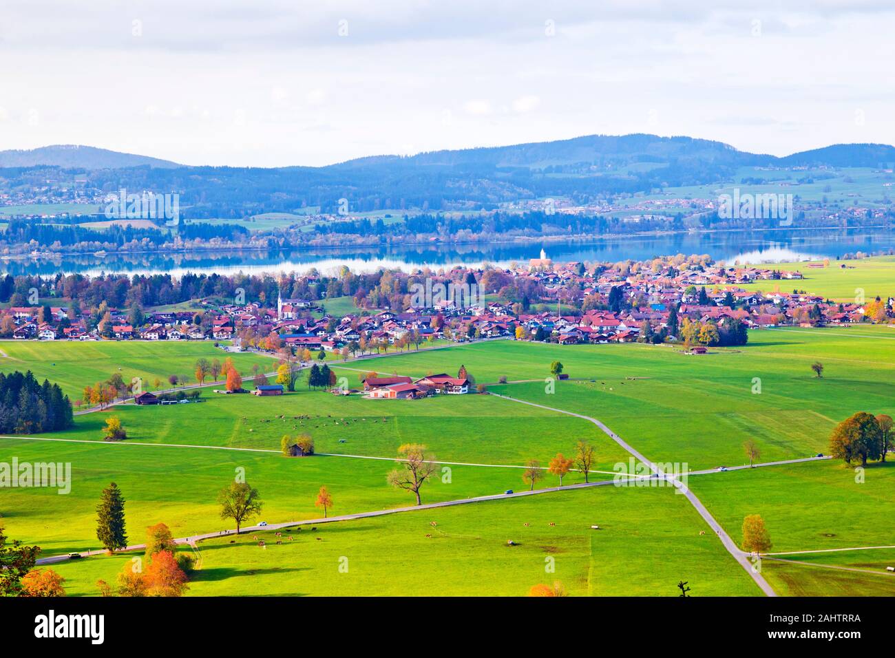 Landscape between Schwangau and Fussen towns, Germany Stock Photo - Alamy