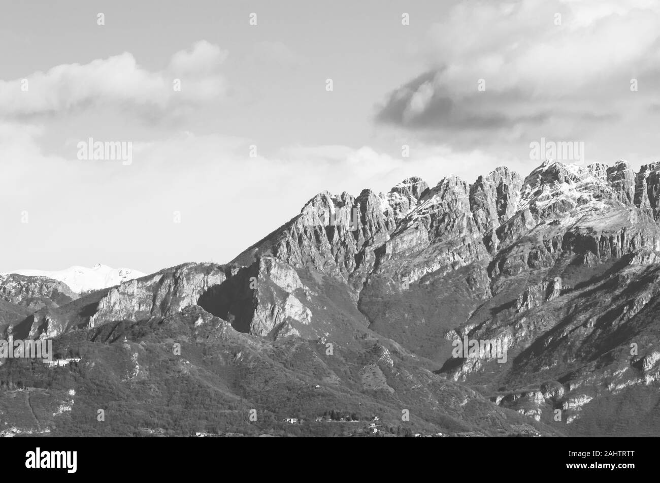 Northern italian mountain range Black and White Stock Photos & Images ...