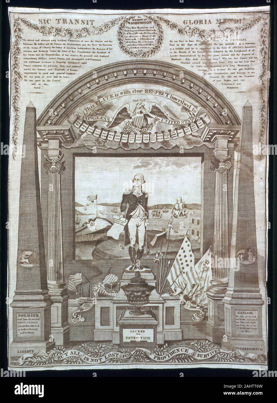 Cornelius Tiebout (Engraver). George Washington at the Altar of Liberty ...