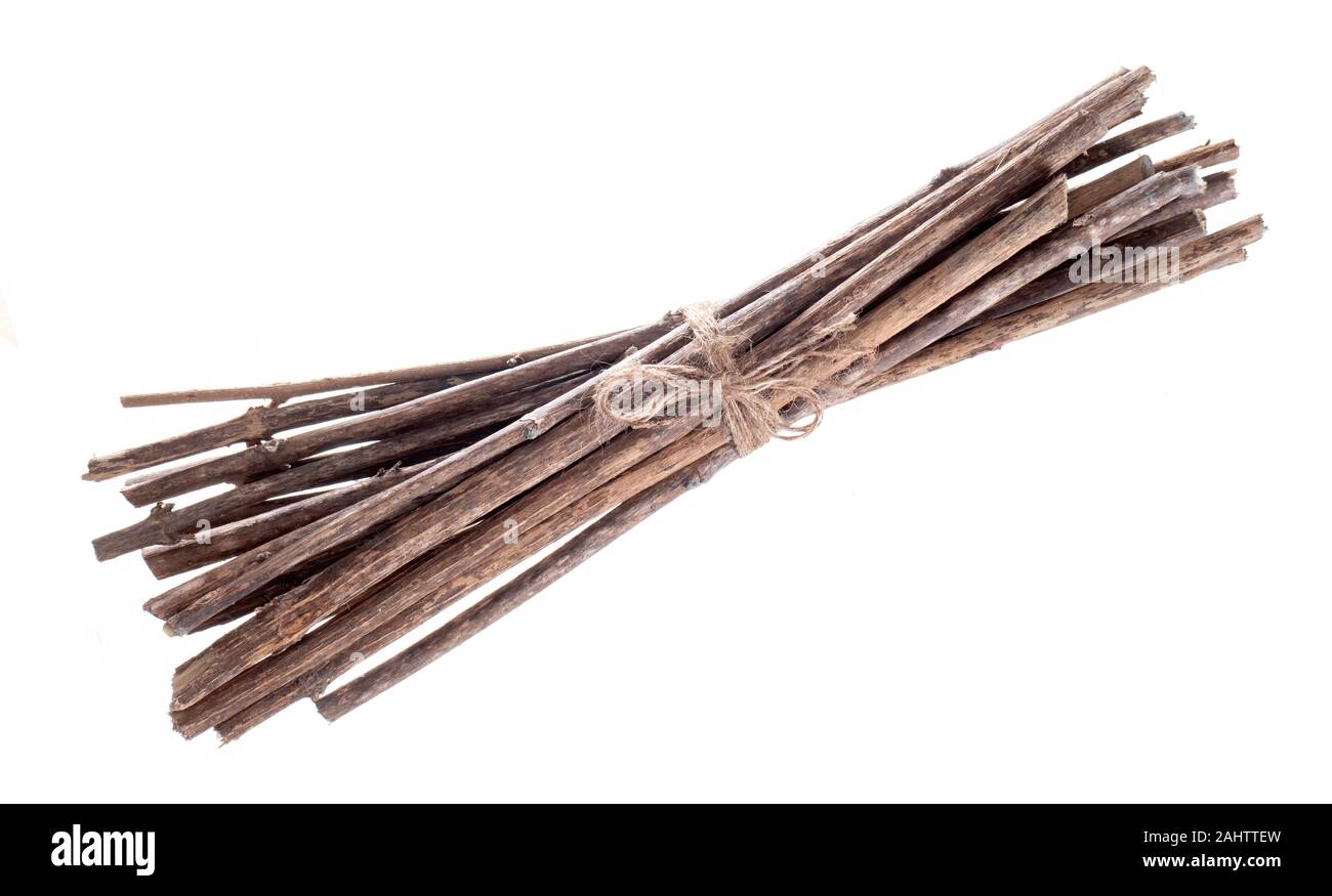 Bundle of twigs, isolated on white Stock Photo - Alamy