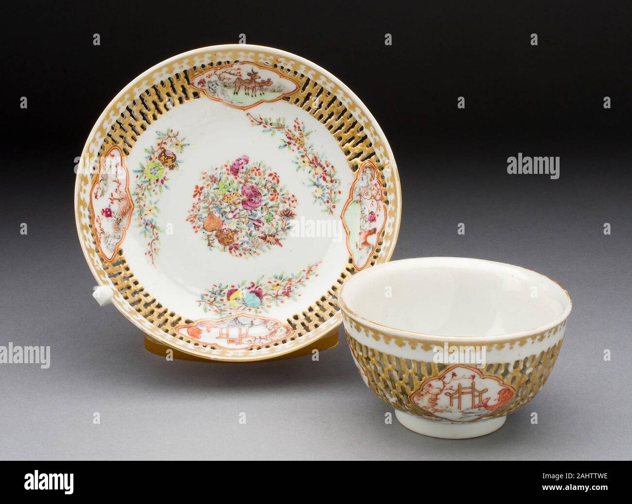 Tea Bowl and Saucer. 1775–1785. China. Hard-paste porcelain with ...