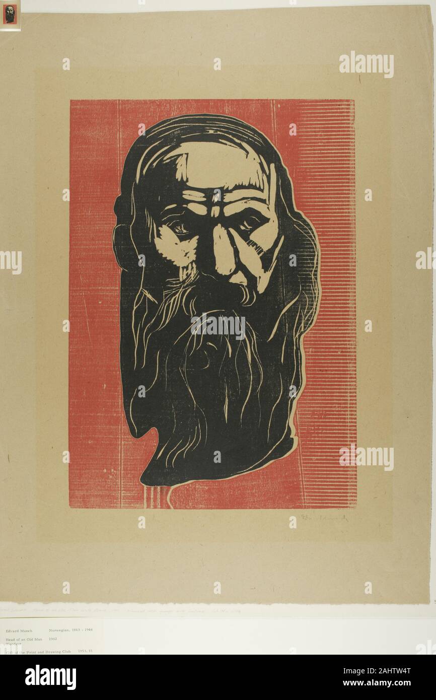 Edvard Munch. Head of an Old Man with Beard. 1902. Norway. Color ...