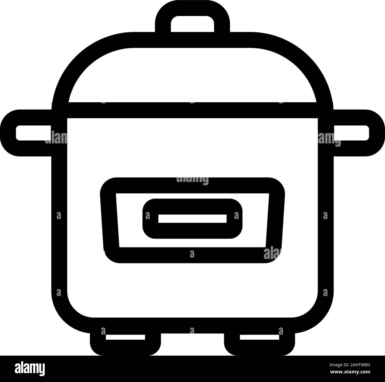 Slow cooker icon vector. Isolated contour symbol illustration Stock ...