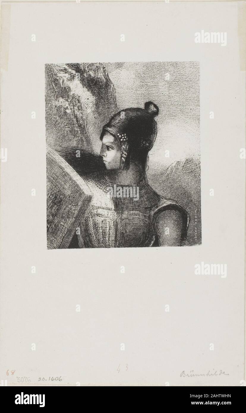 Odilon Redon. Brunnhilde. 1886. France. Lithograph in black on white ...