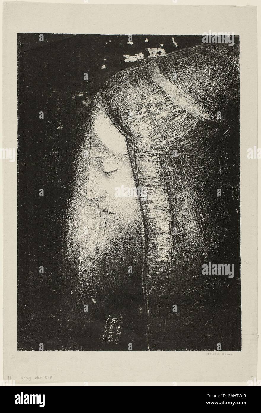 Odilon Redon. Profile of Light. 1886. France. Lithograph in black on ...