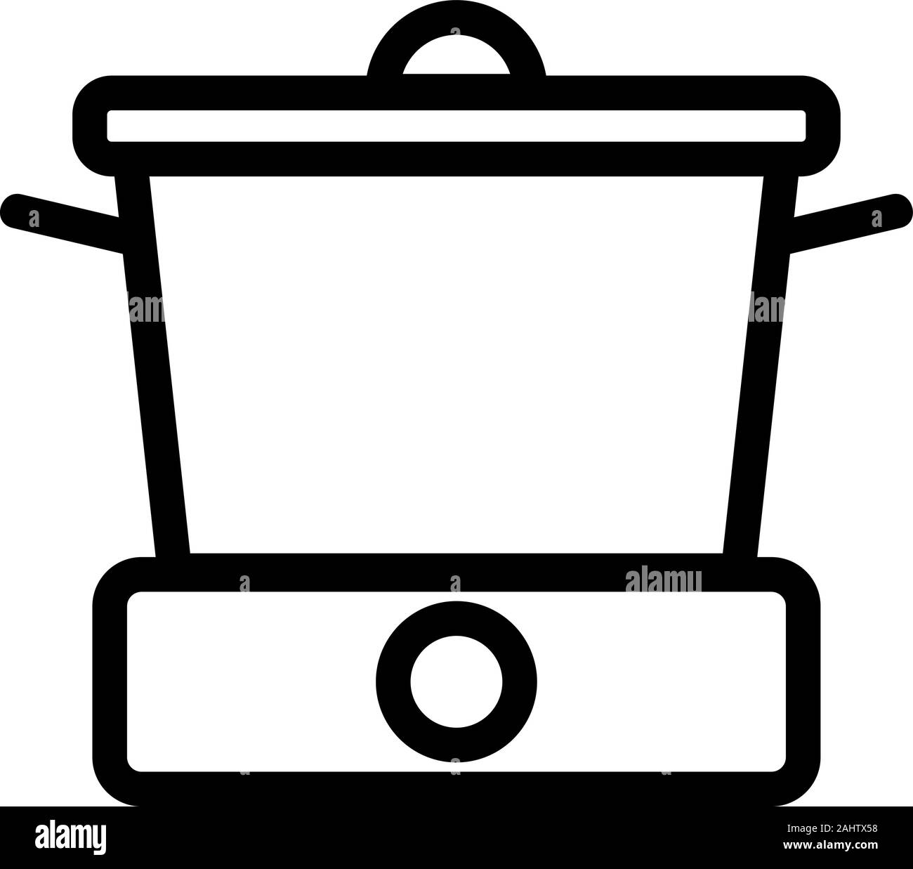 Slow cooker icon vector. Isolated contour symbol illustration Stock ...