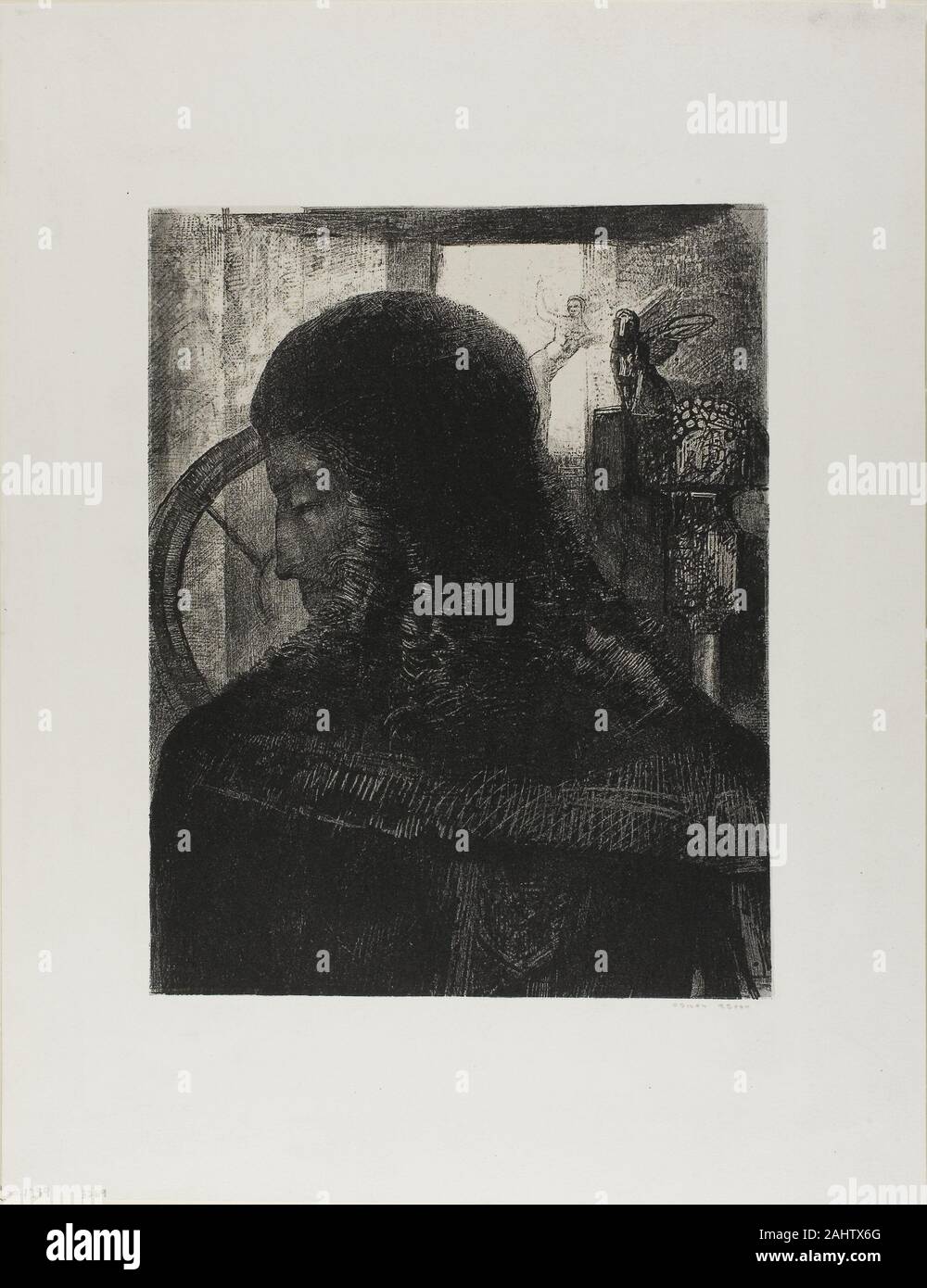 Odilon Redon. Old Knight. 1896. France. Lithograph in black on cream ...