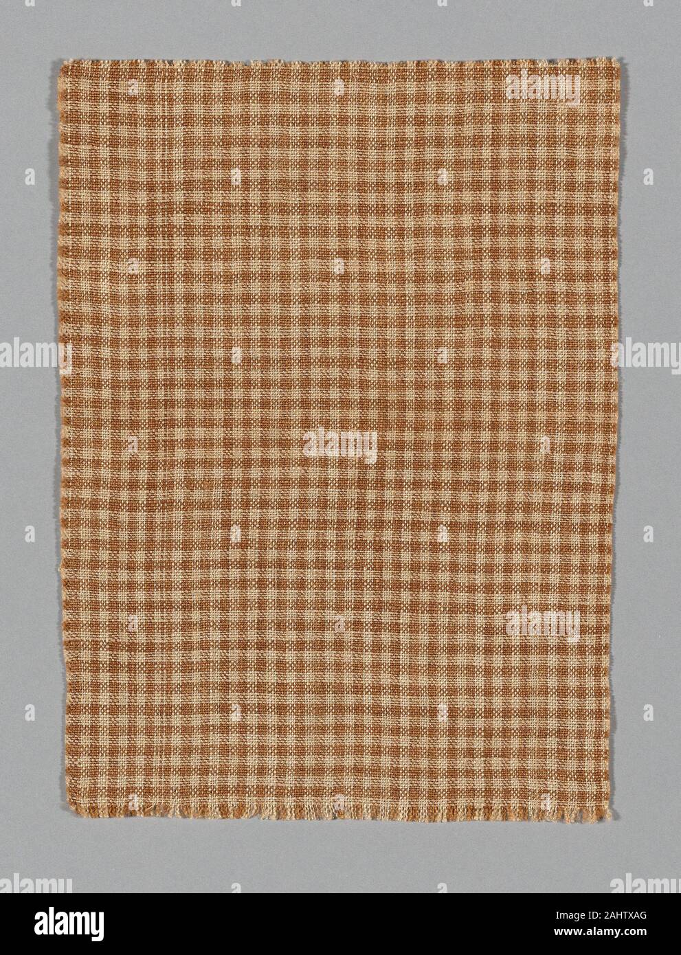 Fragment. 1801–1825. United States. Sample of stripe and check patterns ...