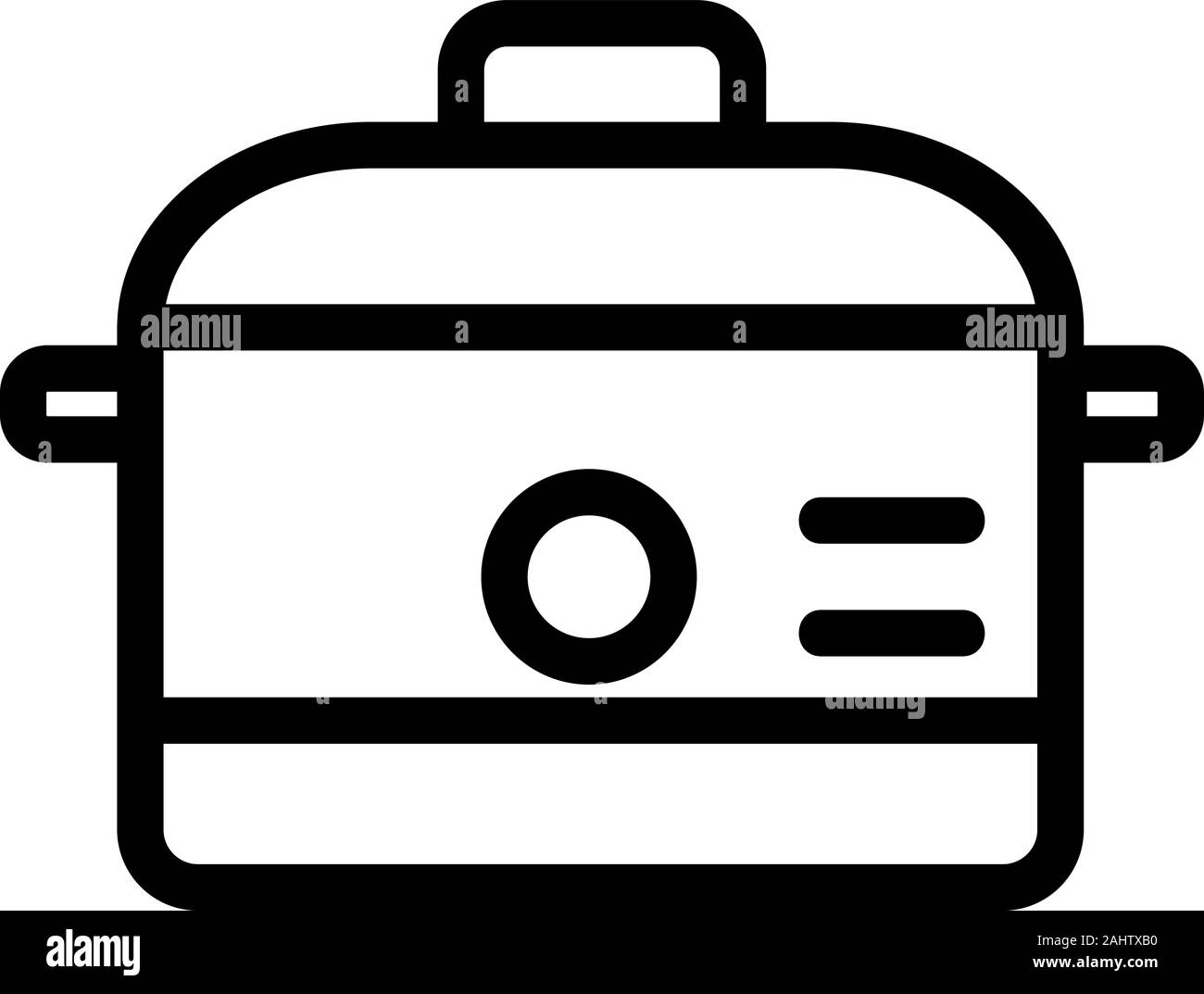 Slow cooker icon vector. Isolated contour symbol illustration Stock ...