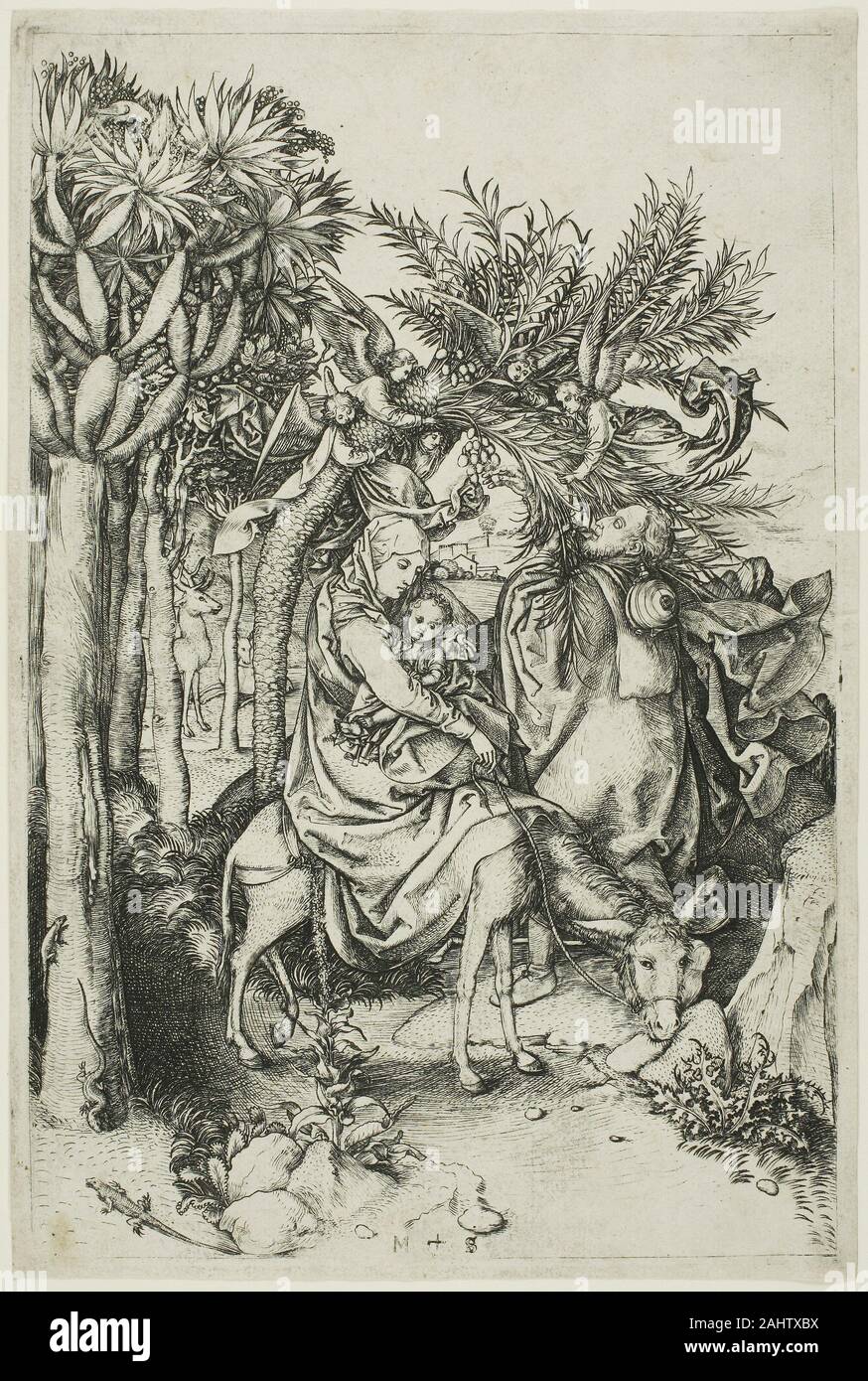 Martin Schongauer. The Flight into Egypt. 1488–1491. Germany. Engraving ...