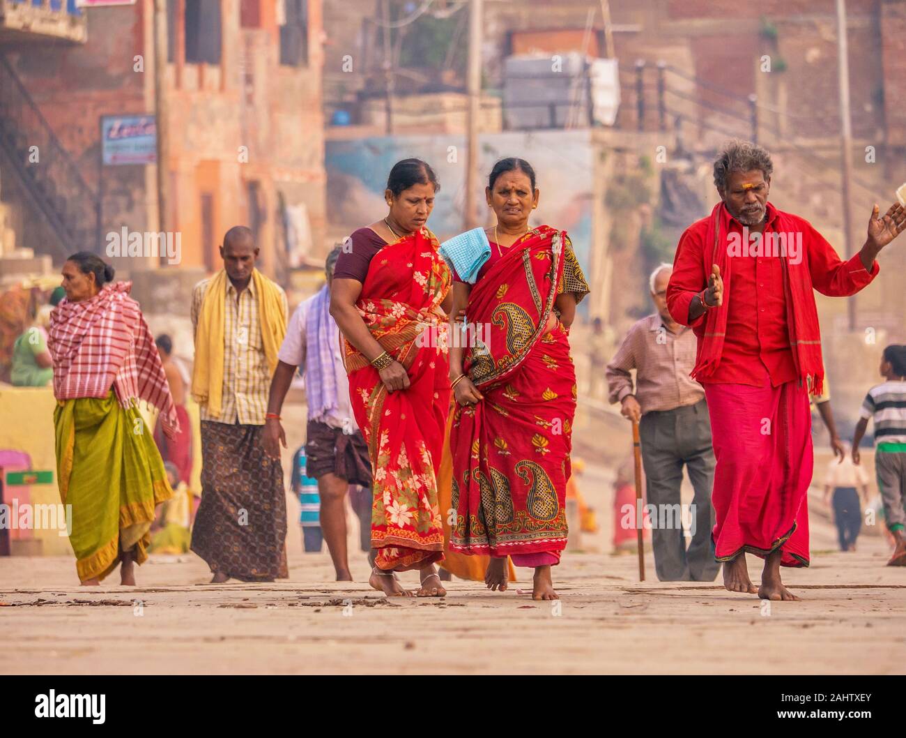 Varanasi, India - Nov 14, 2015. Indian Hindus wearing colorful ...