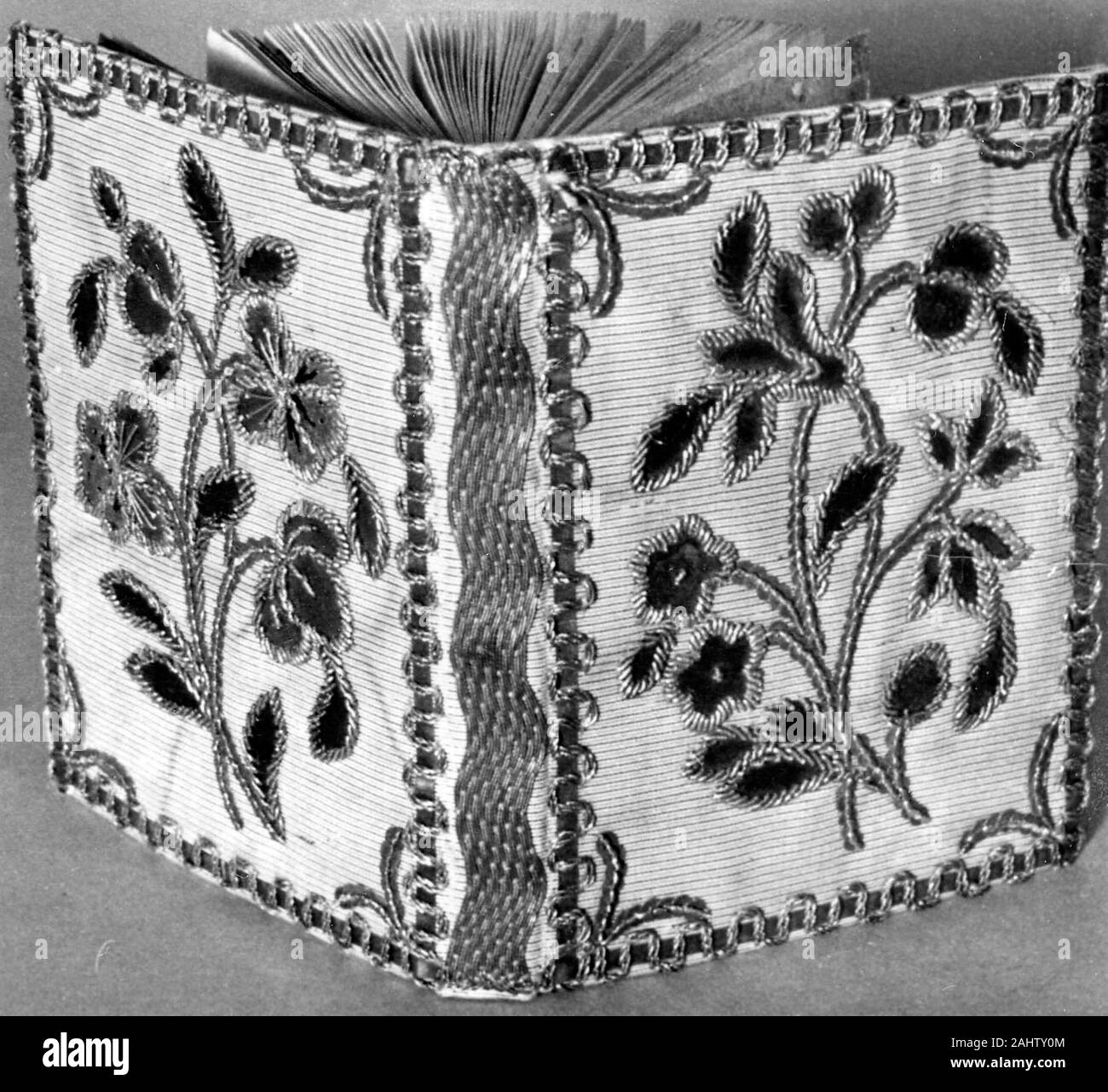 Almanac. 1774. France. Silk, warp-faced plain weave; embroidered Stock ...