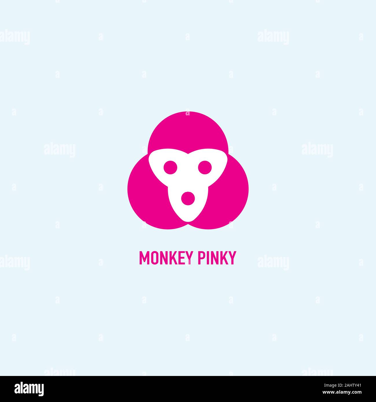 Monkey Pinky Logo Design Concept, Funny Animal Logo Template, Girly ...