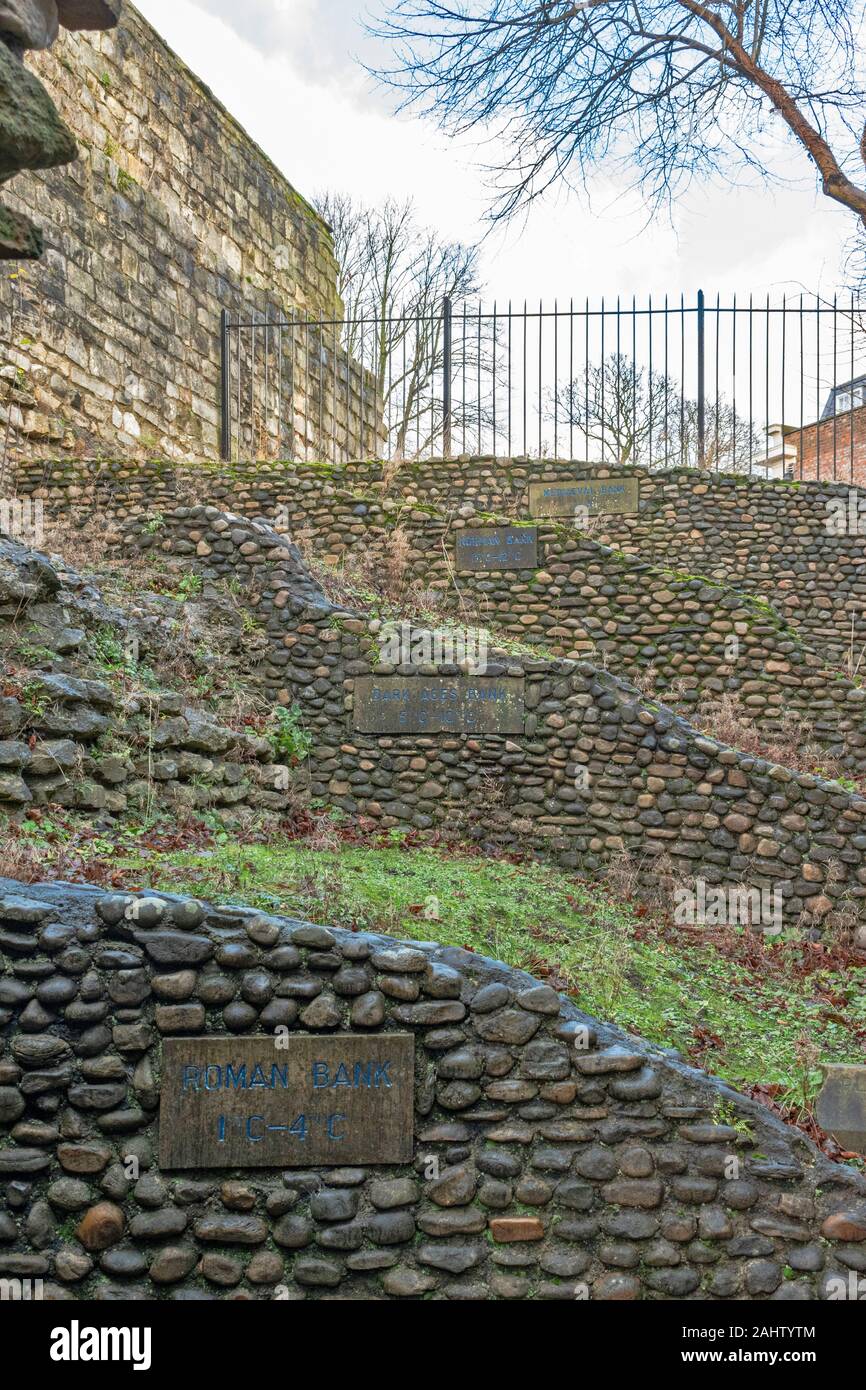 YORK ENGLAND FOUR STAGES OF THE WALLS ROMAN DARK AGES NORMAN AND ...