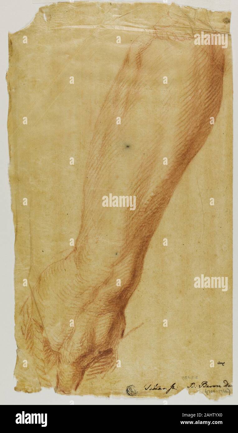 Bernard Baron. Left Arm of a Hunter. 1716–1762. France. Red chalk on ...