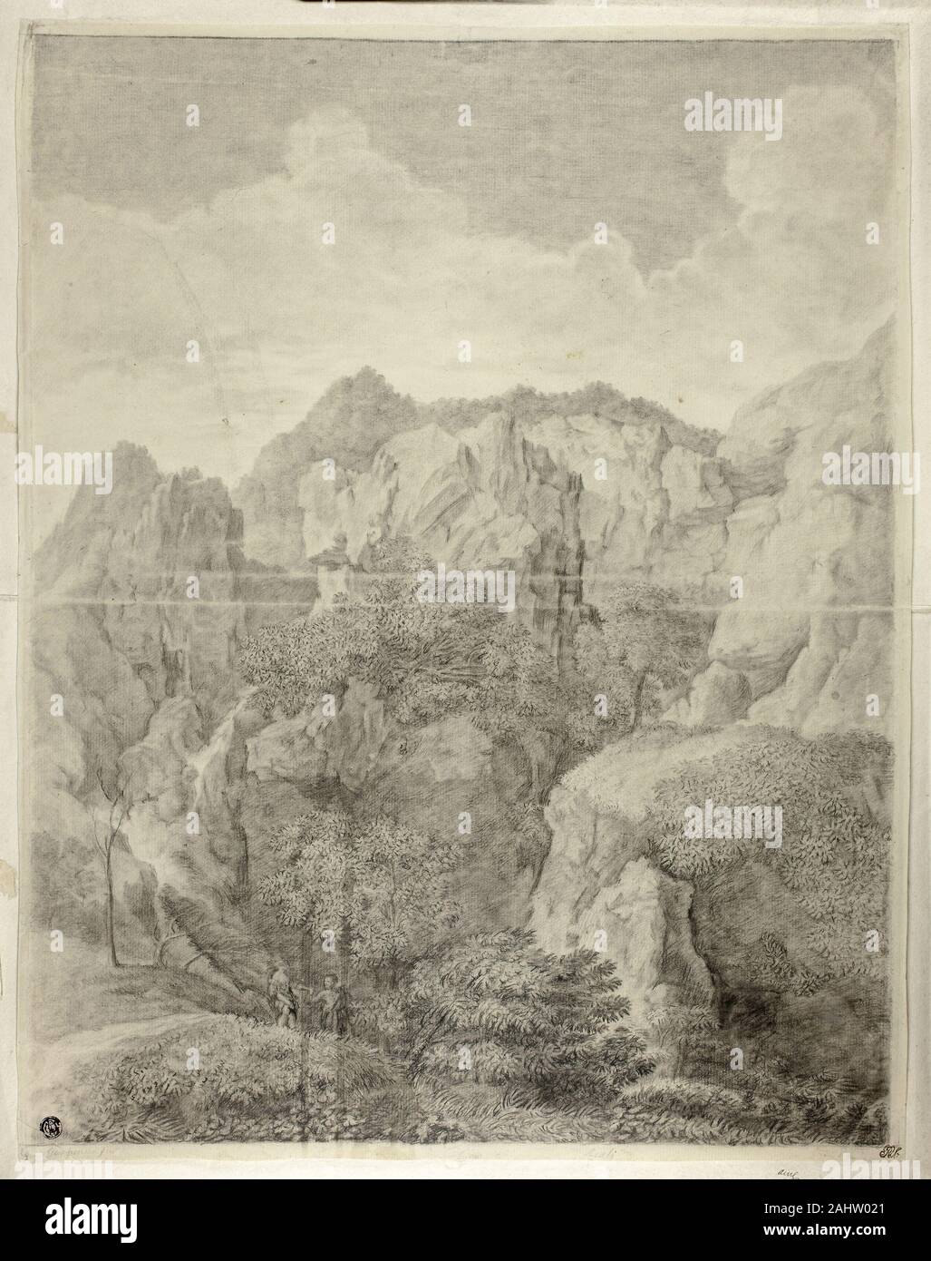 Gaspard Dughet. Mountain Landscape with Two Figures in Foreground. 1635 ...