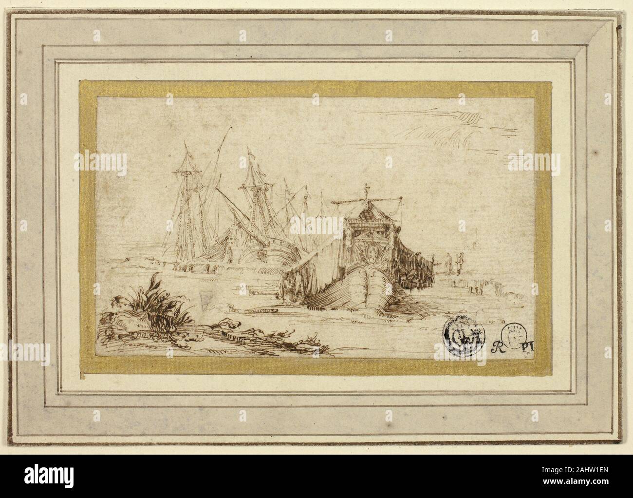 Stefano della Bella. A Tuscan Galley and Other Vessels Near the Shore ...