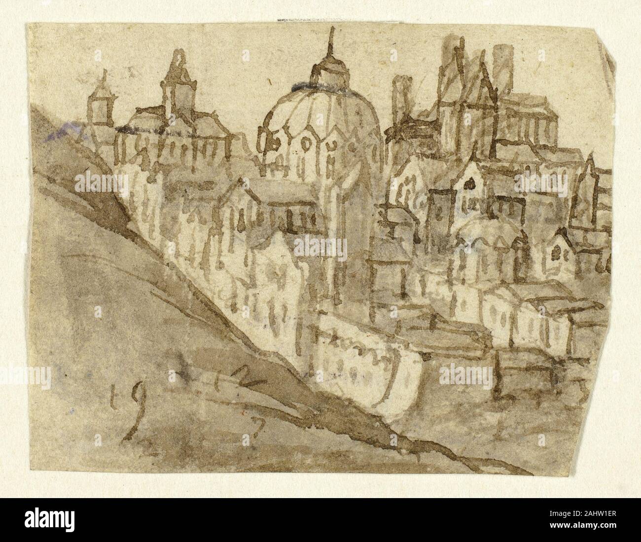 Unknown artist. Citadel with Dome. 1590–1709. Flanders. Pen and brown ...
