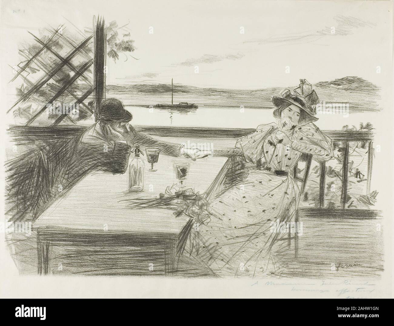 Jean Louis Forain. The Arbor. 1893. France. Lithograph on ivory wove ...