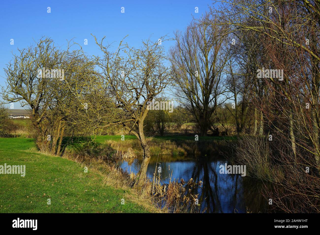 Ancient moat that surrounds the site of a Knights Hospitallers ...