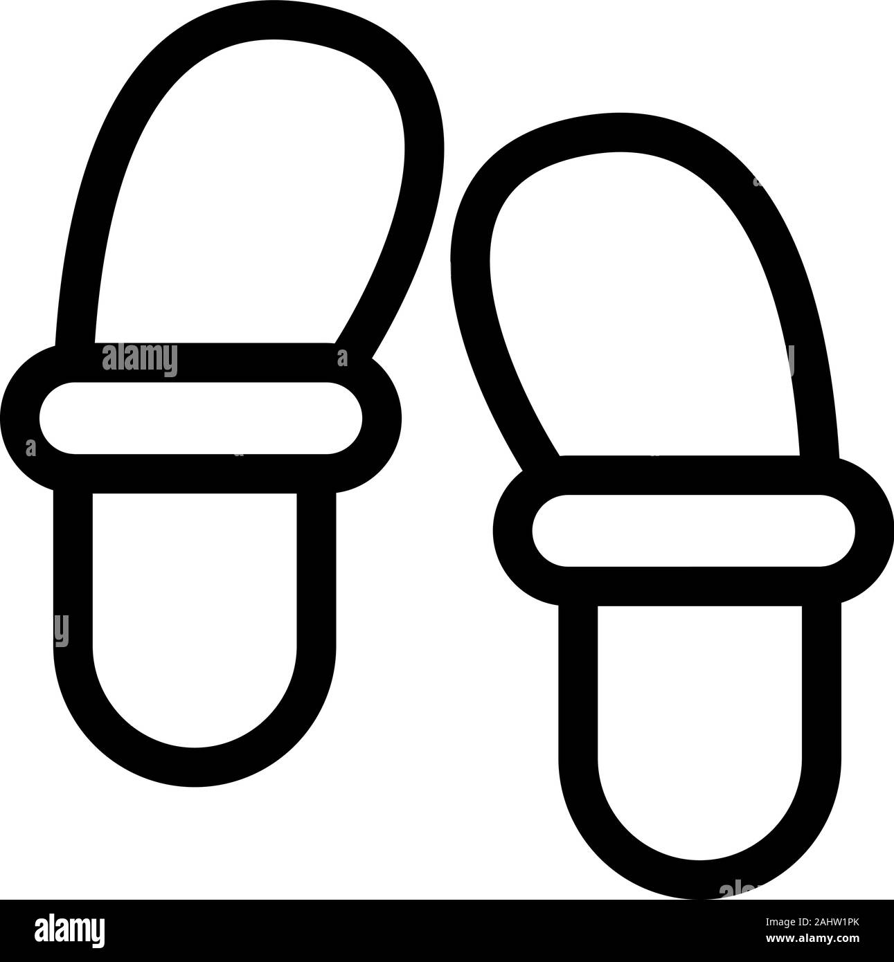 Homemade slippers icon vector. Isolated contour symbol illustration ...