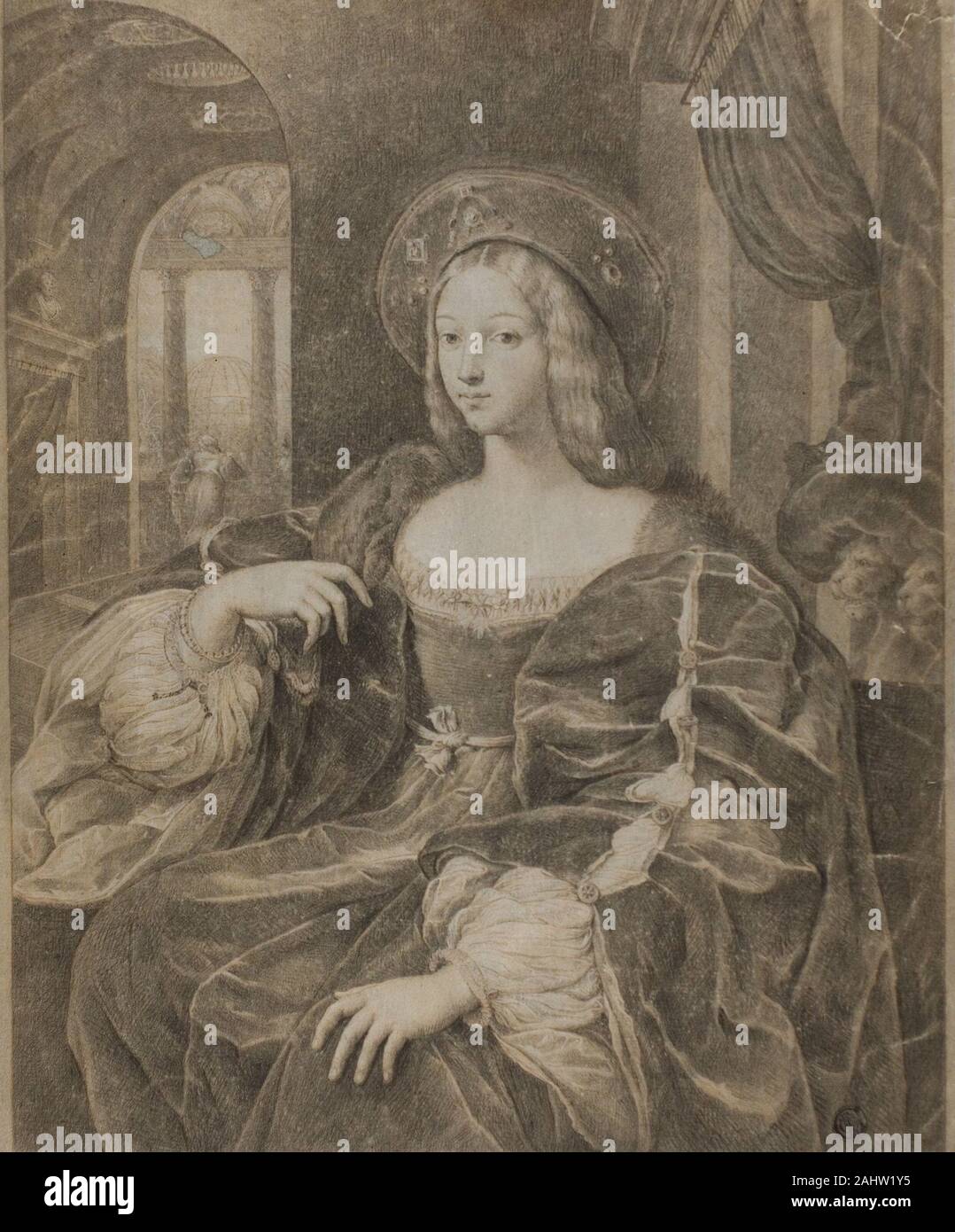 Raphael. Joanna of Aragon. 1500–1520. Italy. Black chalk with red chalk ...