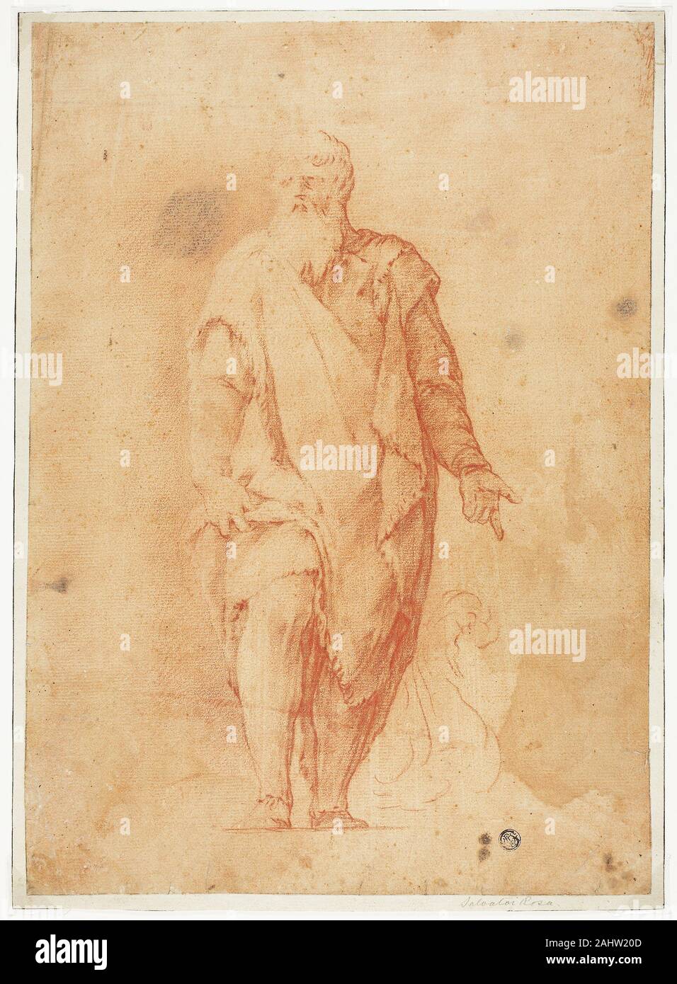 Luca Giordano. Standing Bearded Man. 1652–1799. France. Red chalk, with ...