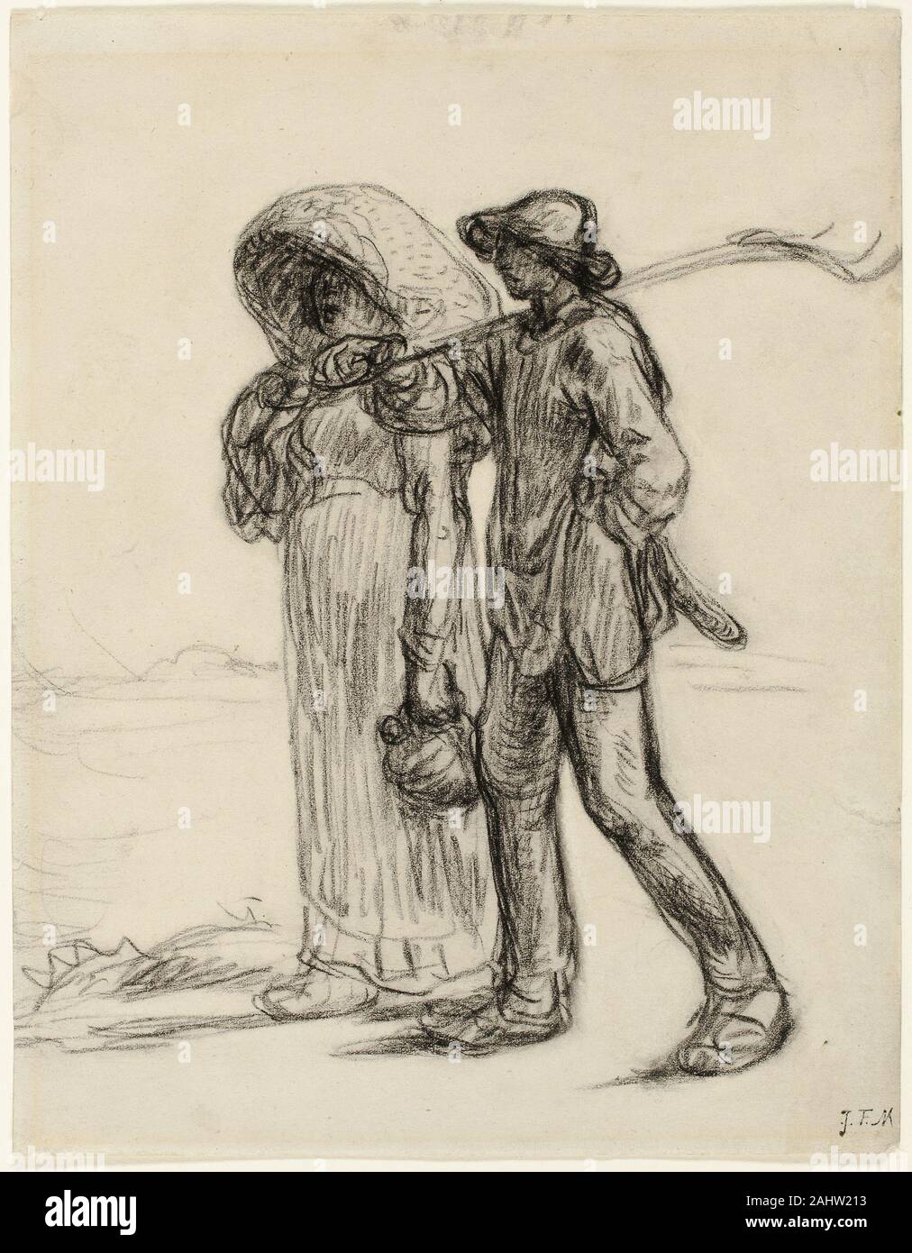 Jean François Millet. Peasants Going to Work. 1863. France. Black ...