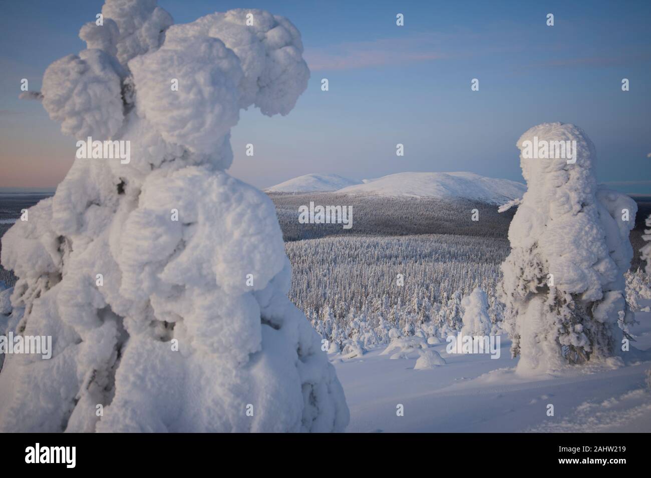 Pallastunturi fells in Pallas-Yllästunturi National Park during polar ...