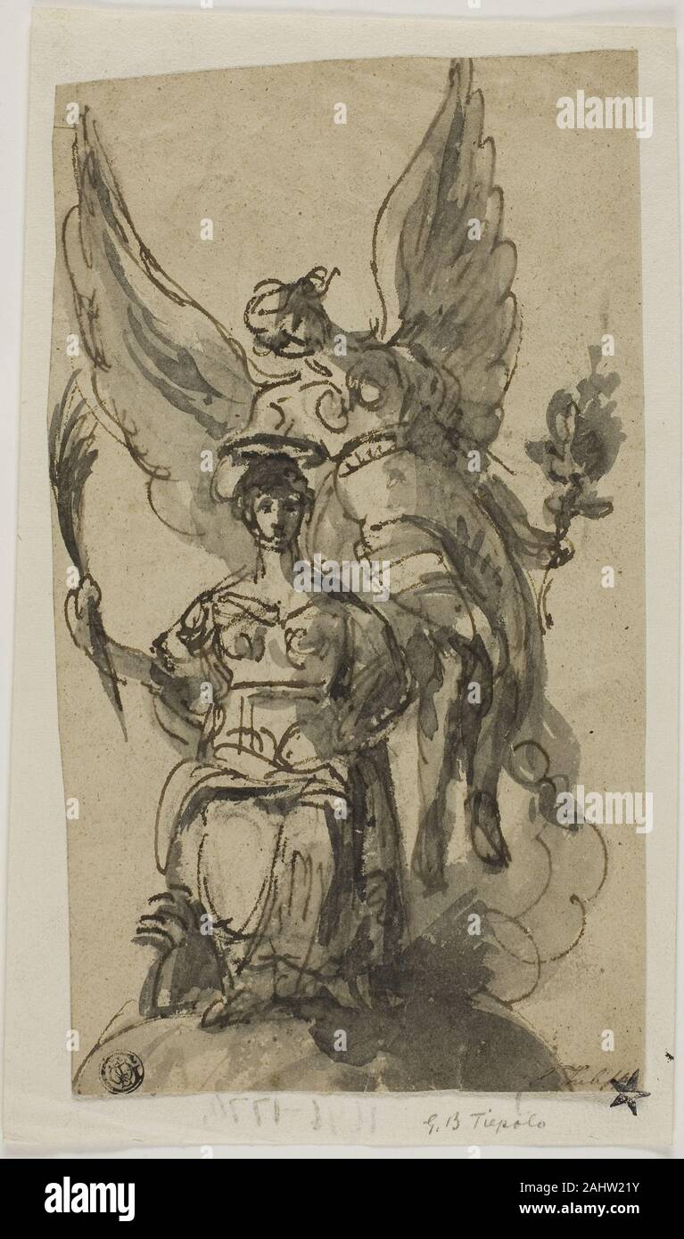 Giambattista Tiepolo. Seated Woman Crowned by Angel. 1700–1799. Italy ...