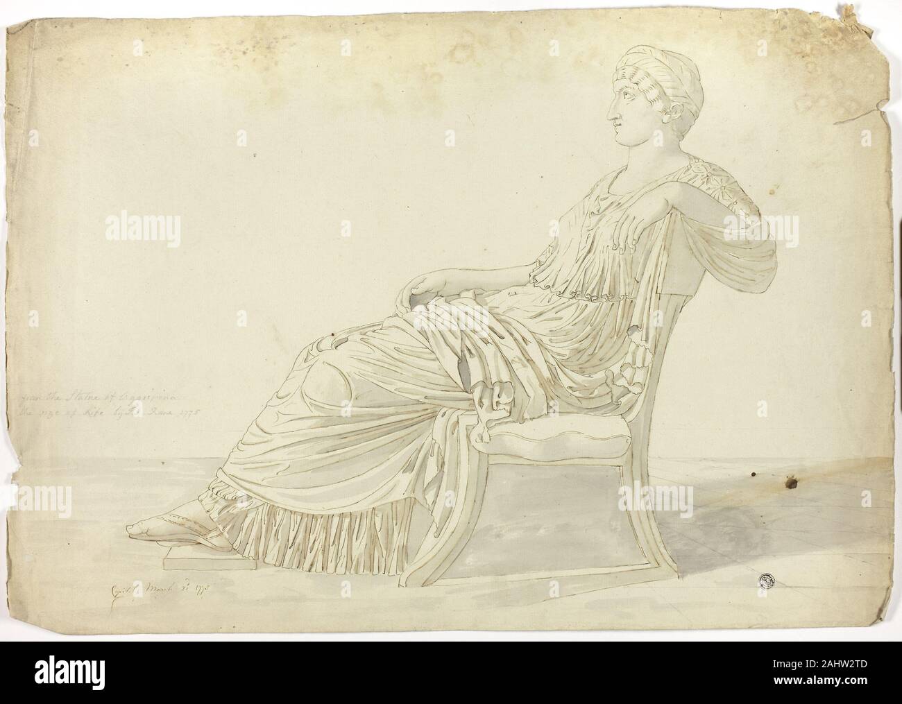 John Downman. Ancient Statue of Agrippina. 1775. England. Pen and brown ...