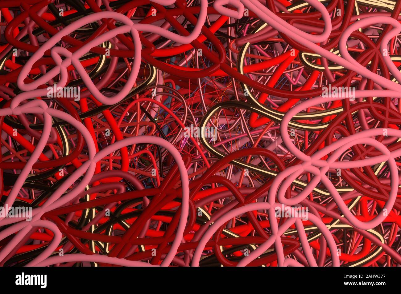 Messy colorful string neon grow lights, for design texture or title ...