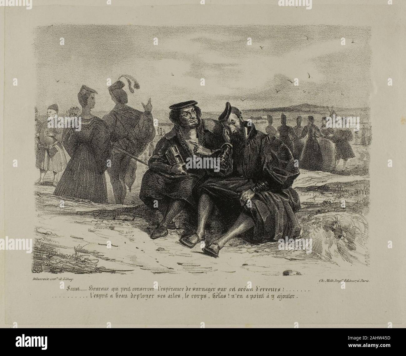 Eugène Delacroix. Faust and Wagner, from Faust. 1828. France ...