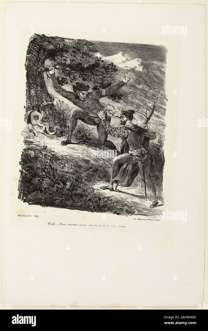 Eugène Delacroix. Faust and Mephistopheles in the Harz Mountains, from ...